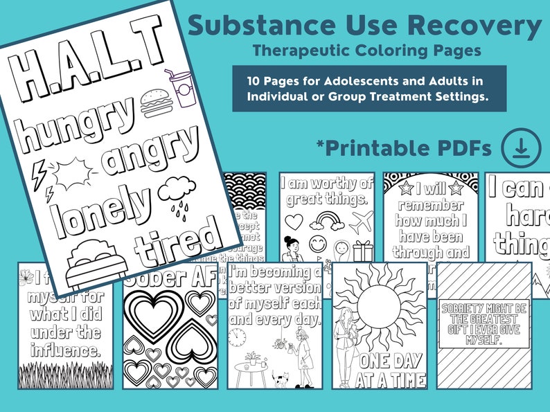 Addiction Recovery Coloring Pages: Relapse Prevention (digital Download ...
