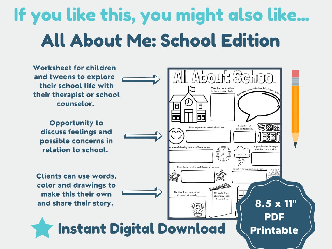 All About My Home, Printable Therapy Worksheet, Child and Teen ...