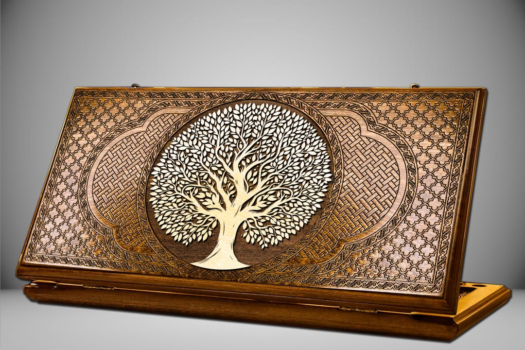 Backgammon Board Tree of Life: Wooden Custom Handmade Nardi With ...