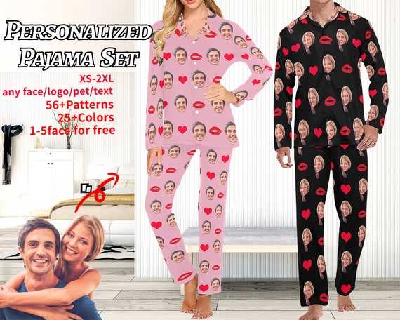 Personalized Pajama Setcustom Pjscustom Face Pajamas - Etsy