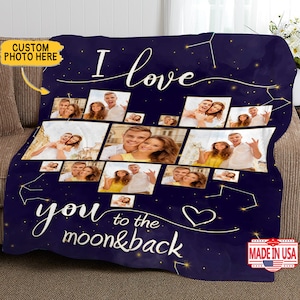 I Love You to the Moon Blanket,personalized Blanket,custom Blanket ...
