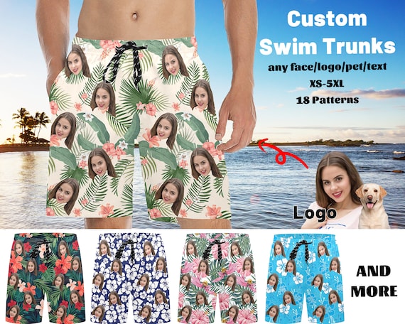 Custom Swim Trunkscustom Men Swimwearpersonalized Swim - Etsy