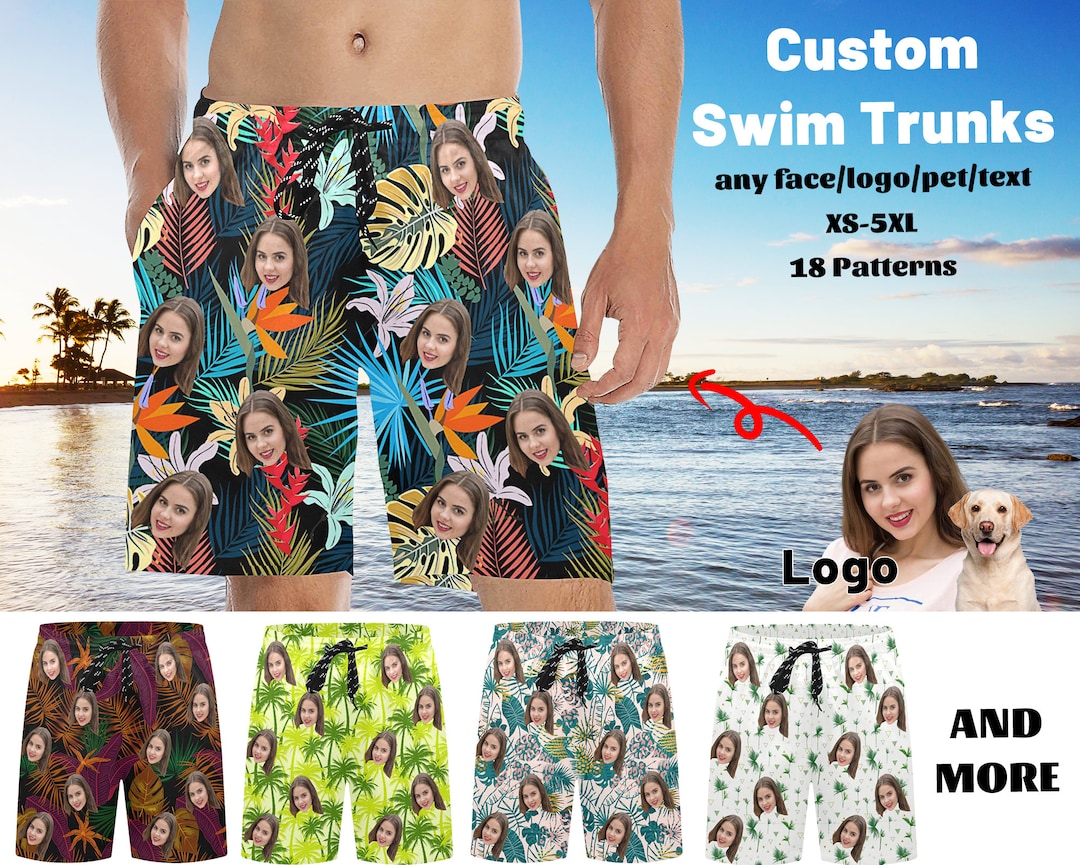 Custom Face Swim Trunks, Personalized Beach Shorts - Etsy