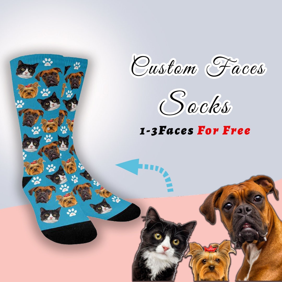 Custom Pet Socks -custom Dog Socks,custom Face Socks ,personalized 1，2 ...