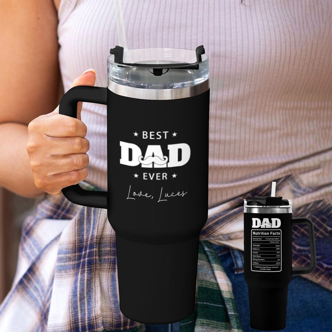 Customized Best Dad 40oz Tumbler With Handle and Straw,personalized ...