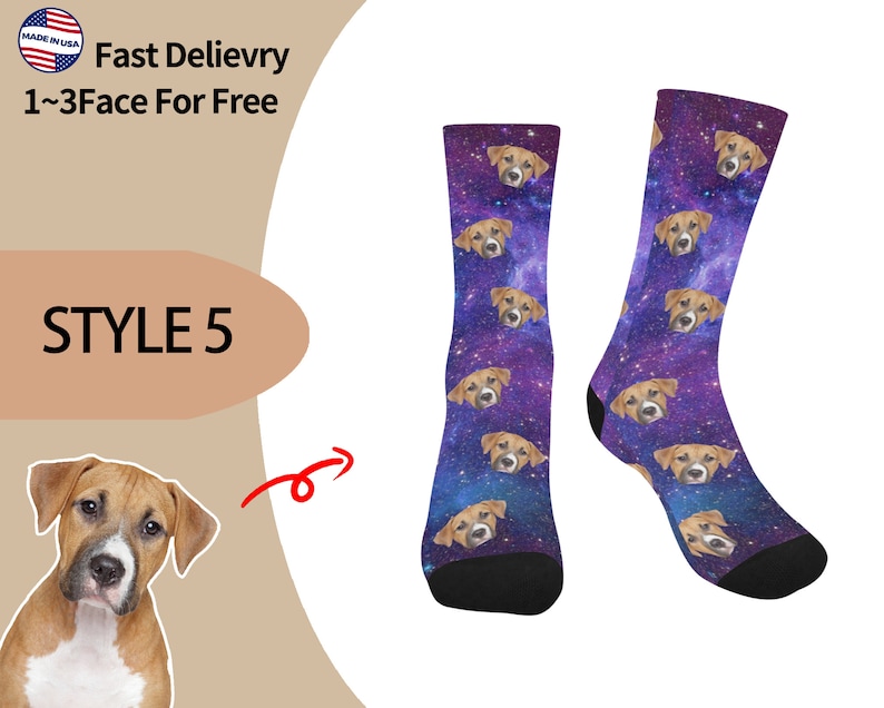 Custom Pet Photo Socks, Personalized Dog Face Socks - Etsy Australia