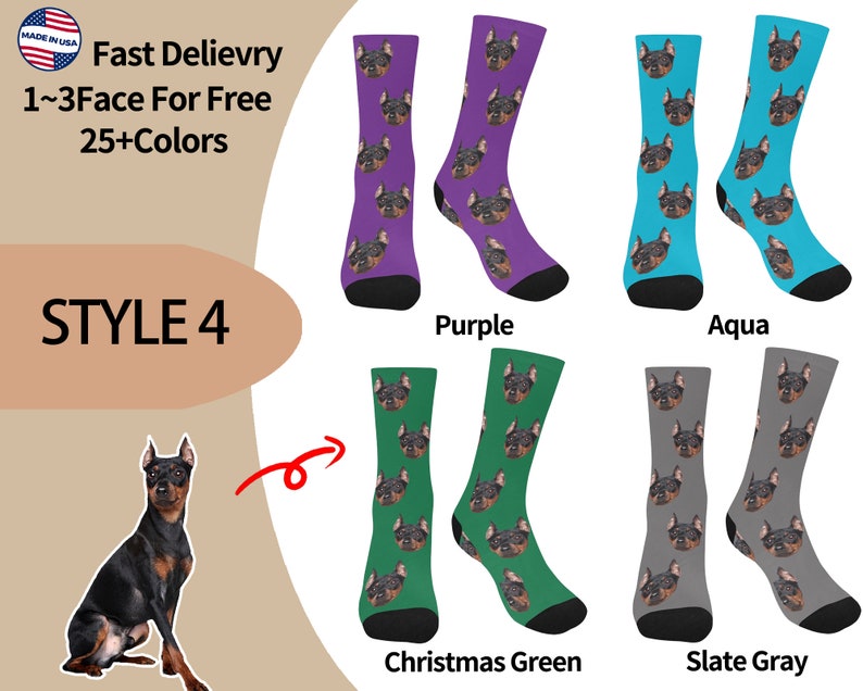 Custom Pet Photo Socks, Personalized Dog Face Socks - Etsy Australia