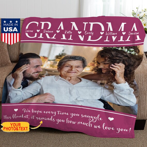 Custom Grandmother Word Tile Blanket - Art-blk396.6 Free Gigi ...