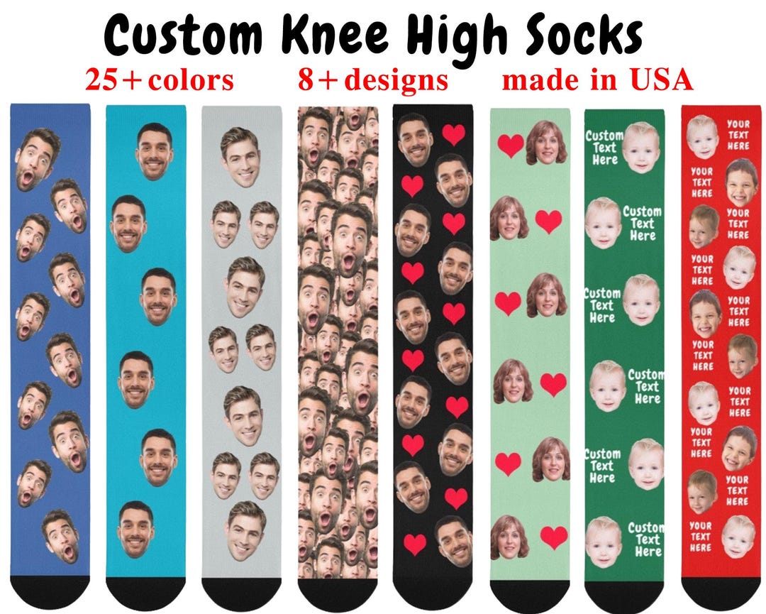 Custom Face Knee High Socks, Personalized Photo Gift for Dad - Etsy