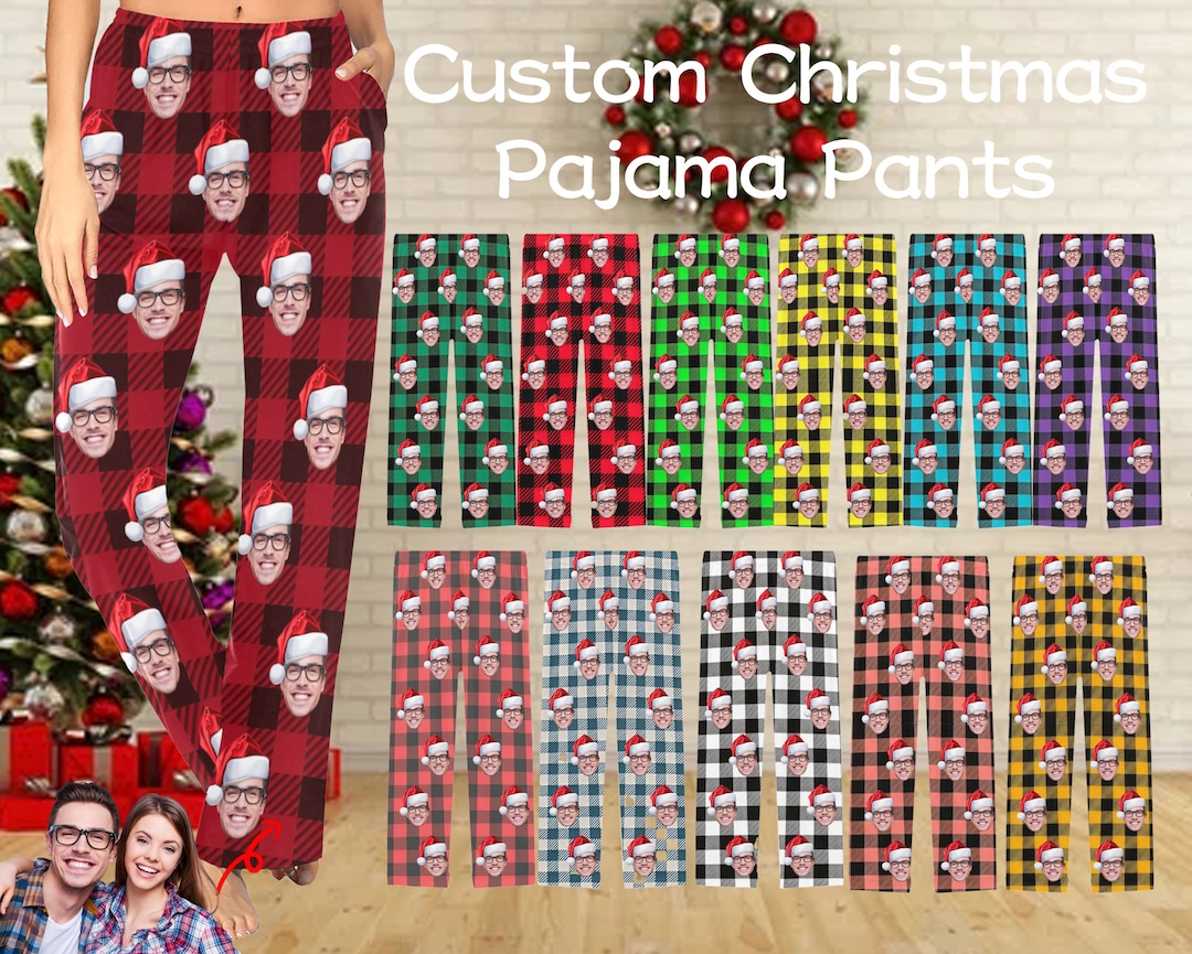 Personalized Christmas Pajama Pants,custom Plaid Pants Pajamas,custom ...