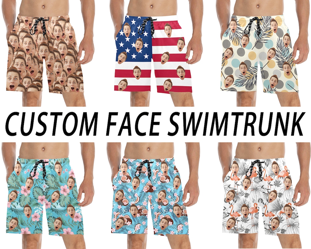Custom Face Swim Trunk,personalized Beach Shorts,beach Board Shorts ...