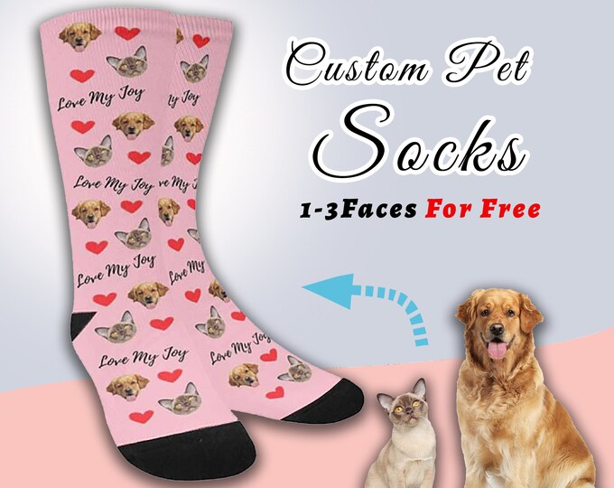 Custom Pet Socks, Photo Socks, Personalized Dog Photo Socks, Printed ...