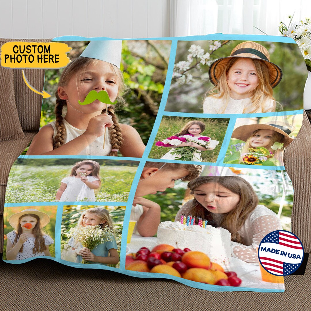 Custom Family Blanket,personalized Picture Blanket,face Blankets,photo ...
