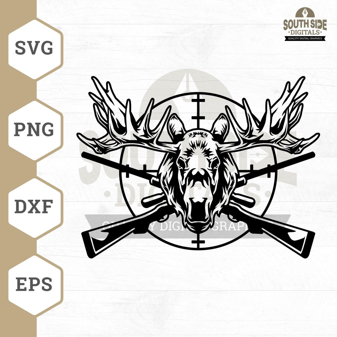Moose Hunting SVG File: Wild Moose Head Clipart (digital Files) - Etsy