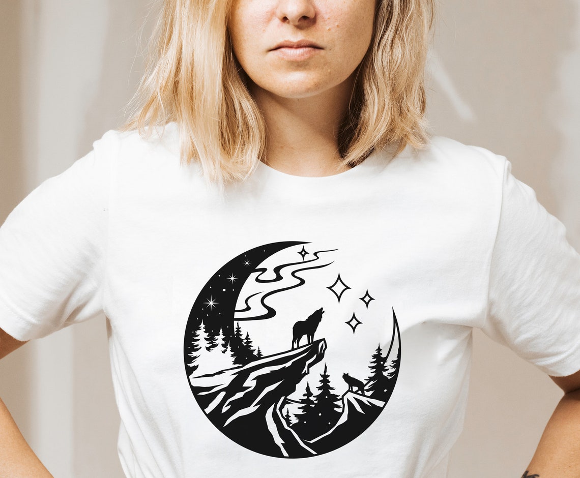 Howling Wolf SVG File Wolf Howl Svg Wild Wolf Svg Mountain - Etsy