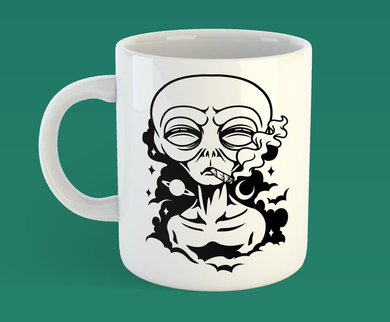 Smoking Alien SVG File Alien Smoking Svg Alien Svg Alien - Etsy