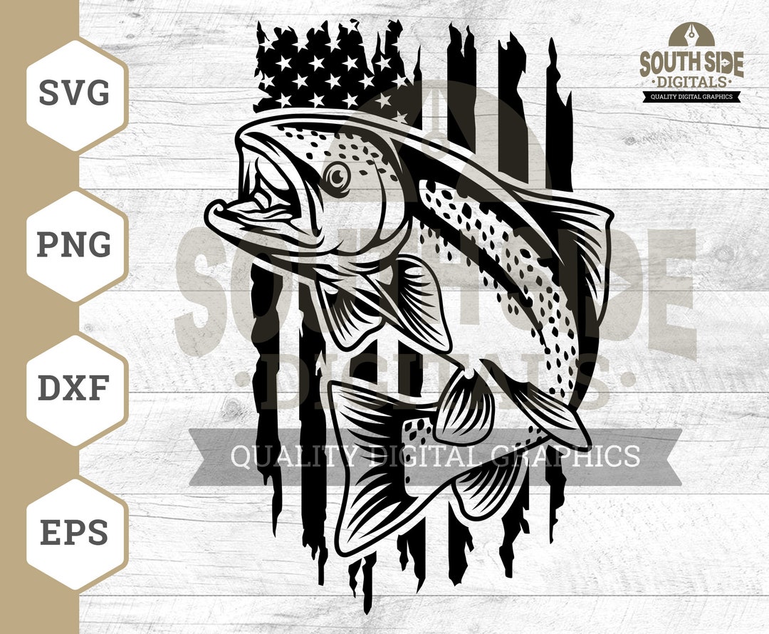 Salmon Fishing SVG File, Salmon Fishing Svg, Fishing Svg, Outdoor ...
