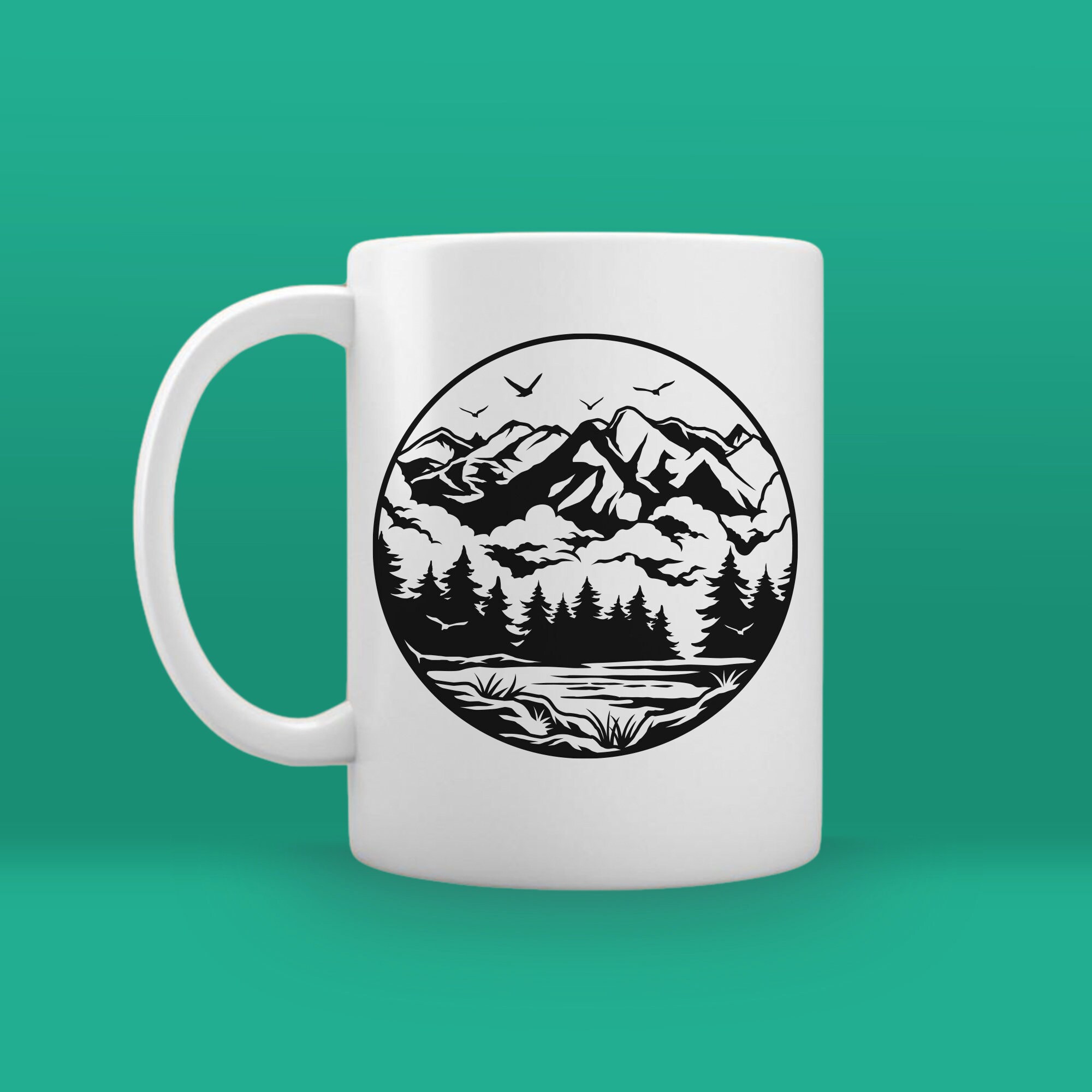 Nature Landscape SVG File Forest Svg Lakes and Mountain Svg - Etsy ...