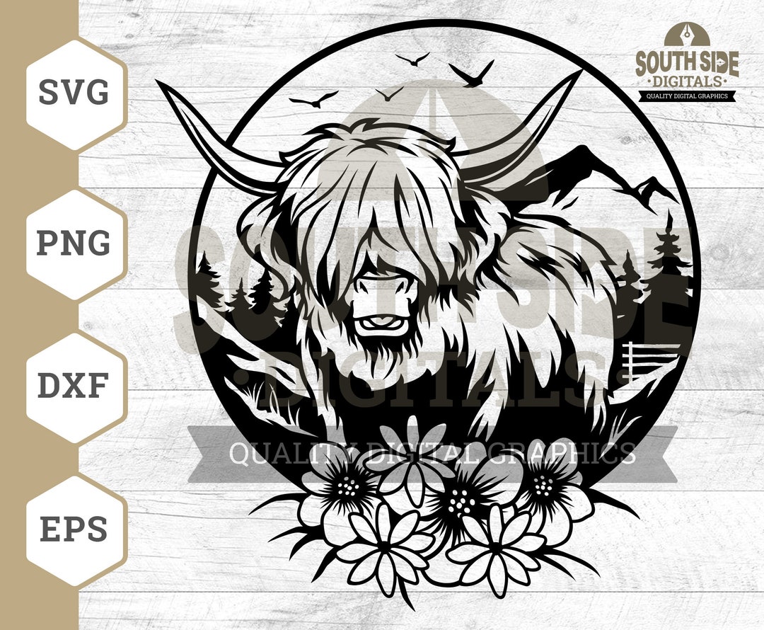 Highland Cow SVG File, Highland Heifer Svg, Cute Cow Svg, Happy Cow Svg ...