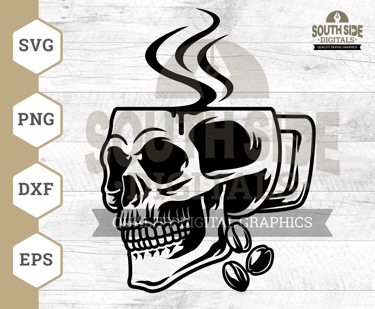 Skull Coffee SVG File Skeleton Coffee Svg Nightmare Coffee - Etsy