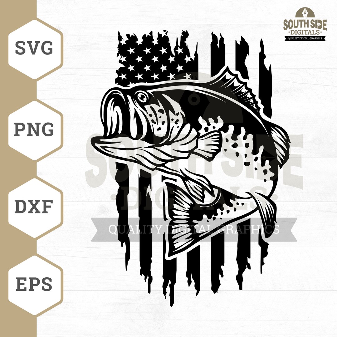 Bass Fishing SVG File, Bass Fish Svg, Outdoor Fishing Svg, Sports ...