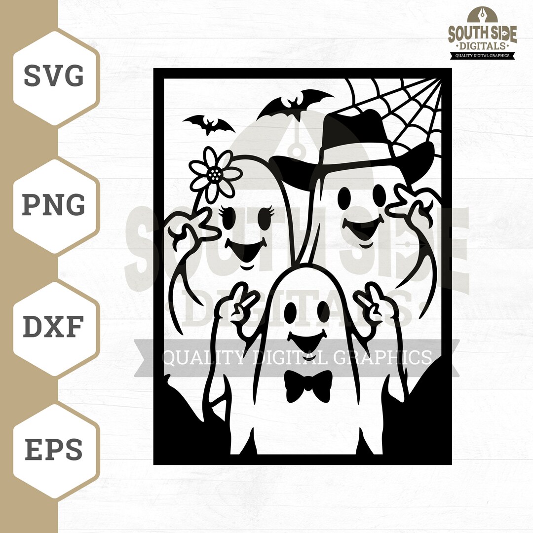 Ghost Family Portrait Svg, Family Ghost Selfie Svg, Ghost Family Svg ...