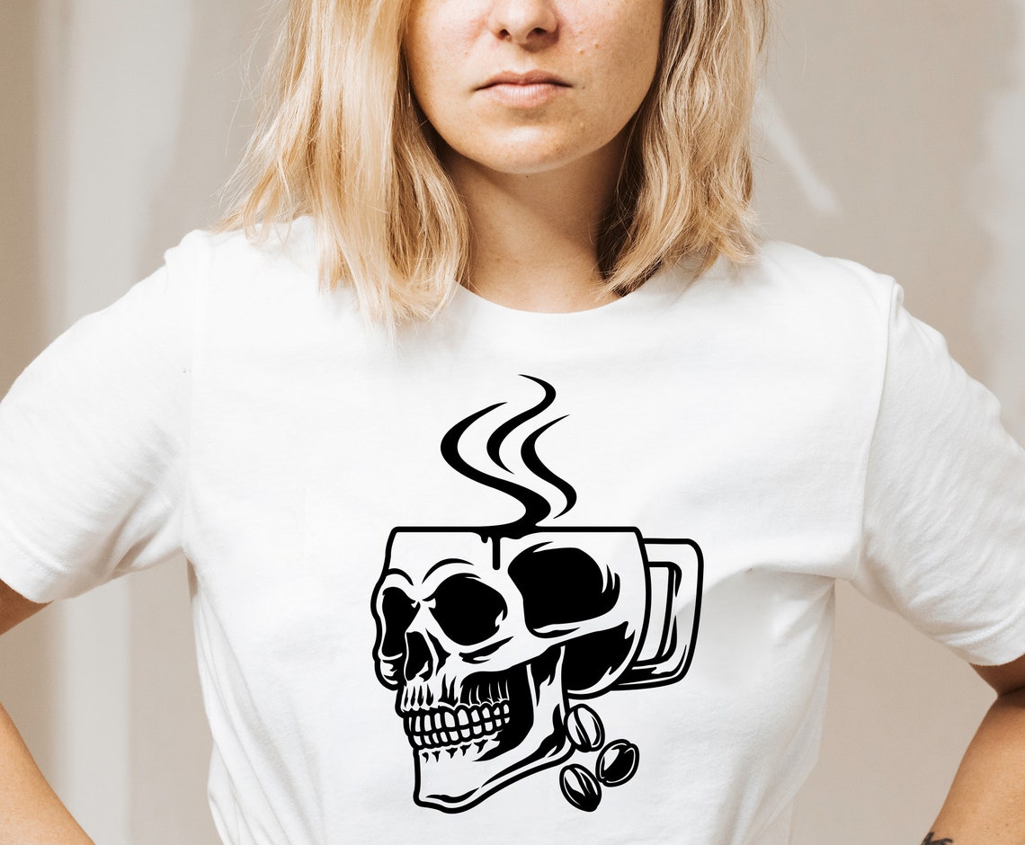 Skull Coffee SVG File Skeleton Coffee Svg Nightmare Coffee - Etsy