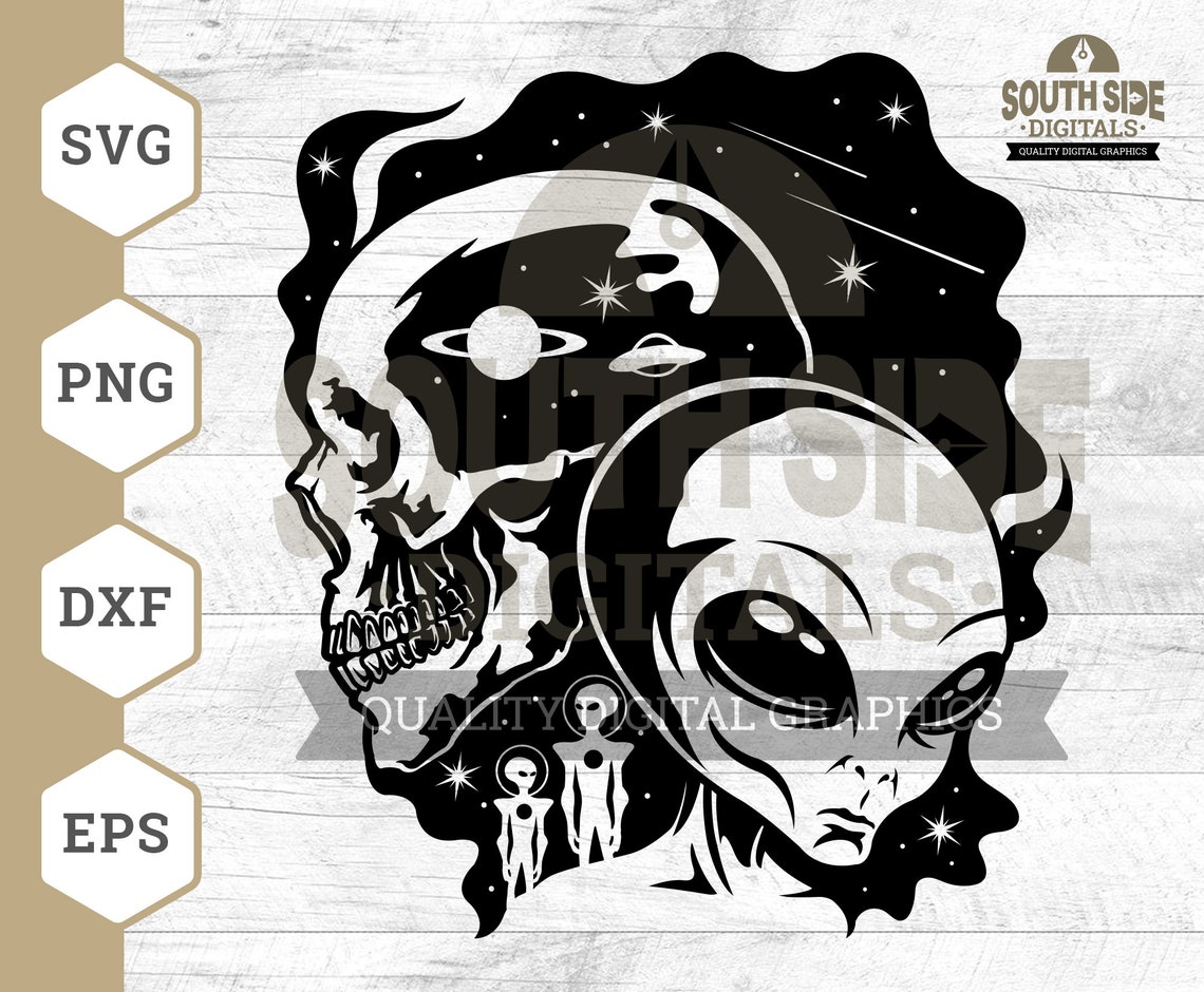 Skull Alien SVG File Alien Skull Svg Extraterrestrial Svg - Etsy