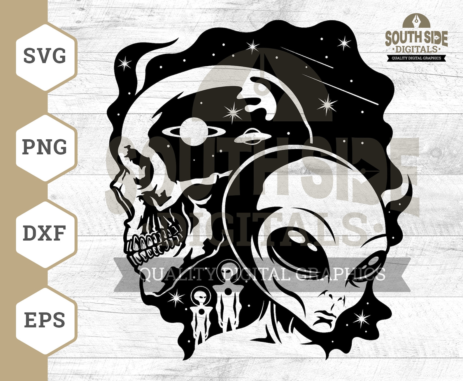 Skull Alien SVG File Alien Skull Svg Extraterrestrial Svg - Etsy