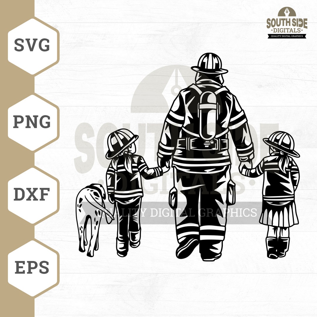 Firefighter Dad Svg, Fireman Dad Svg, Dad and Daughter Svg, Dadlife Svg ...