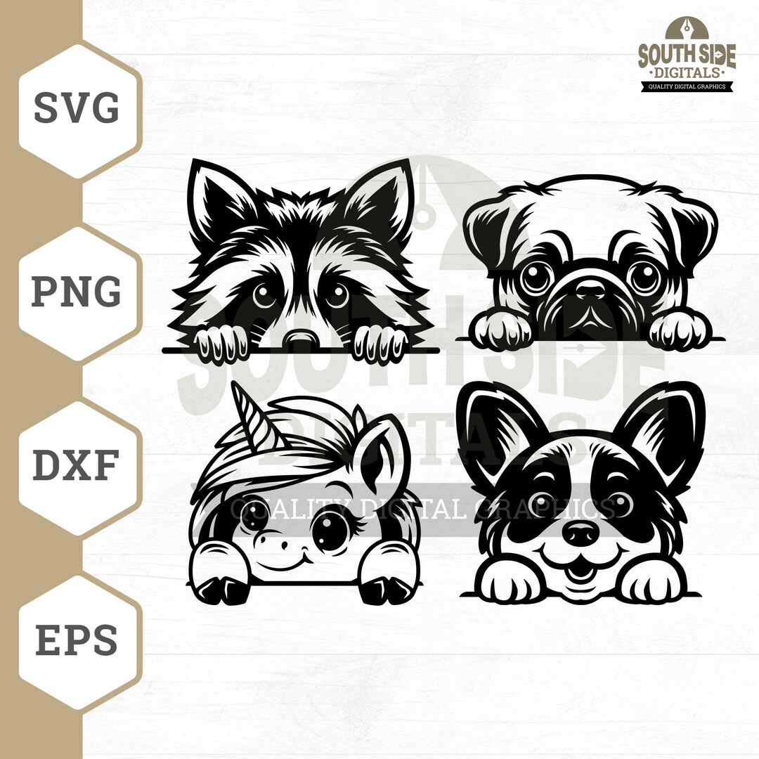 Peeking Animals Svg, Cute Animals Svg, Peeking Animals Png, Peeking ...
