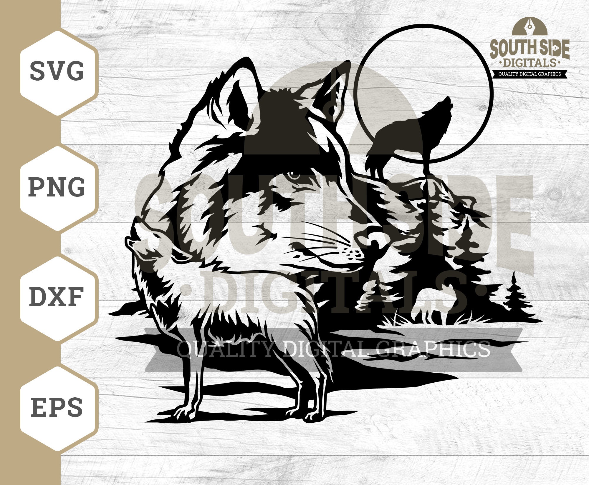 Howling Wolf SVG File Wolf Howl Svg Wolfpack Svg Gray Wolf - Etsy Hong Kong