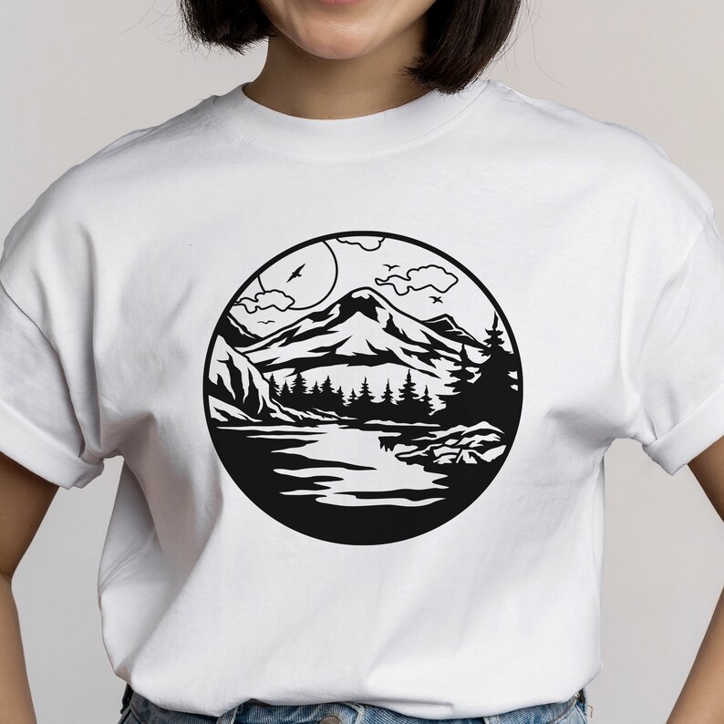 Nature Landscape SVG File Nature View Svg Lakes and Tree - Etsy