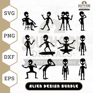 Alien Bundle Svg, Alien Svg, Alien Bundle Png, Alien Cliparts, Alien ...
