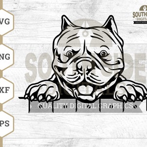 Peeking Bully SVG File, Happy Bully Svg, Playful Bull Svg, Cute Bully ...