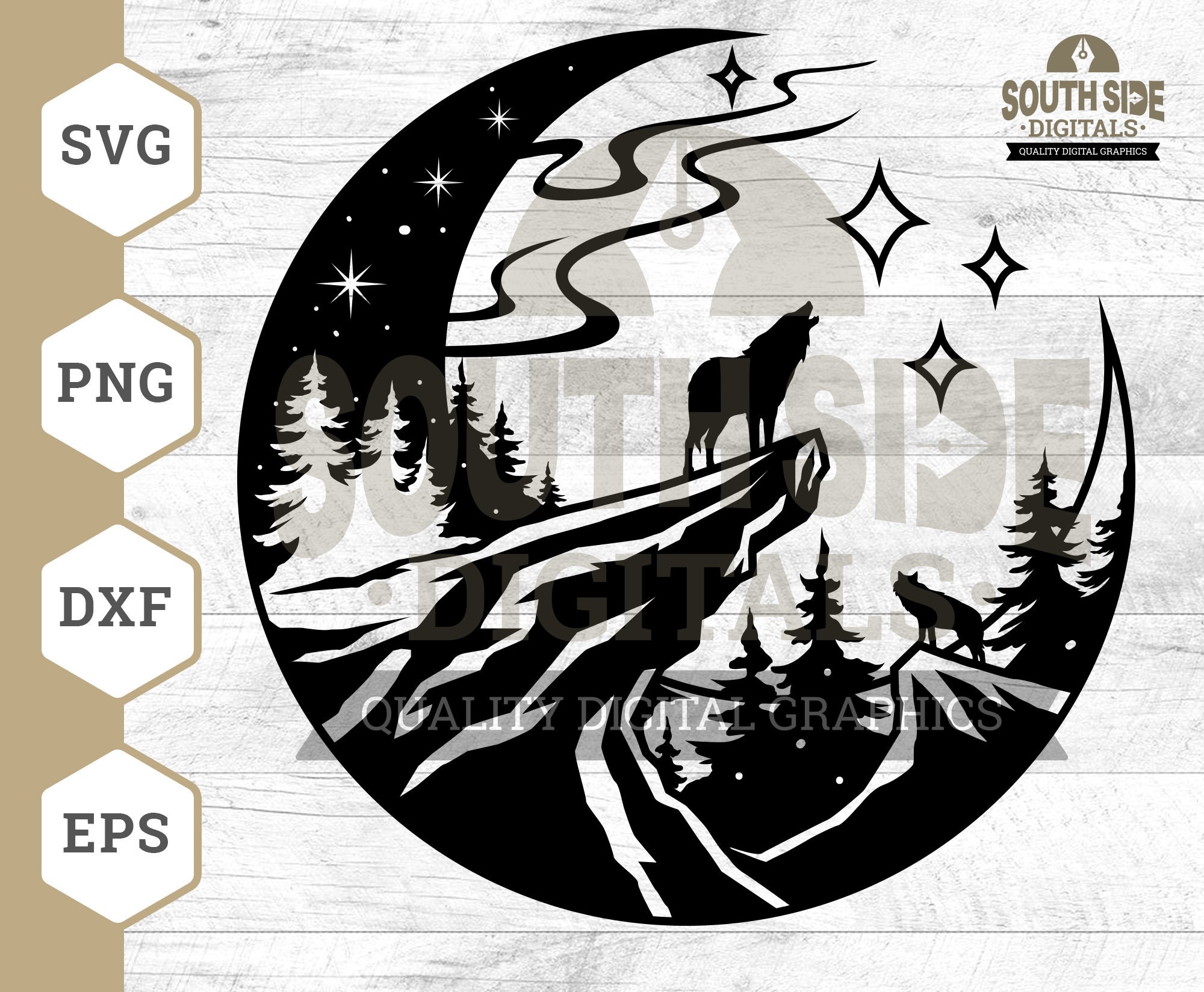 Howling Wolf SVG File Wolf Howl Svg Wild Wolf Svg Mountain - Etsy