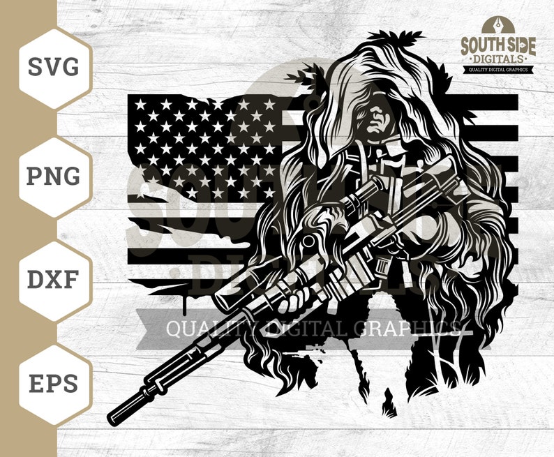 US Sniper SVG Files Sniper Svg Sniper Rifle Svg US Soldier | Etsy