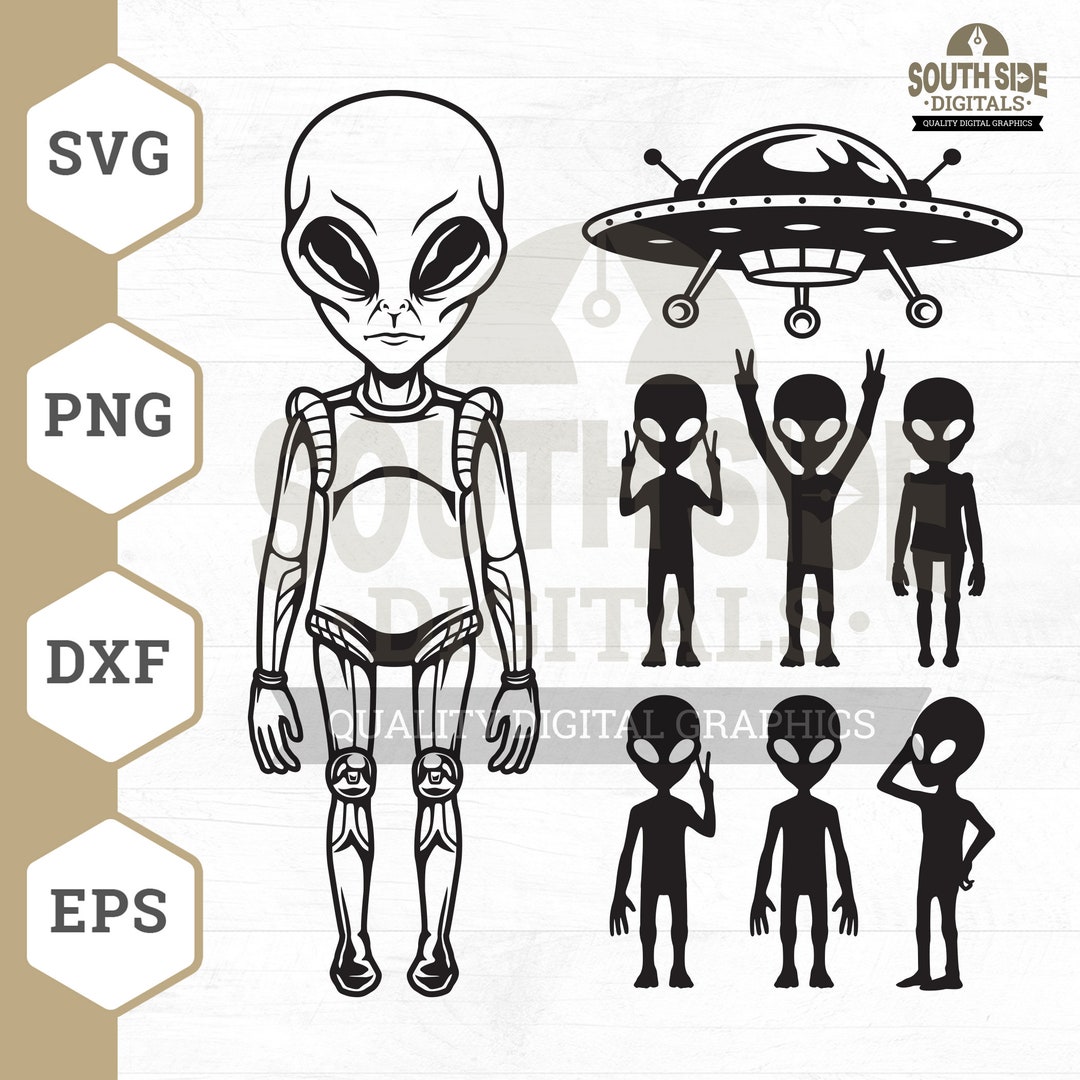 Alien Bundle Svg, Alien Svg, Alien Bundle Png, Alien Cricut, Alien Dxf ...