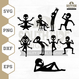 Funny Alien Pose Svg, Funny Alien Silhouette, Funny Alien Pose Png ...