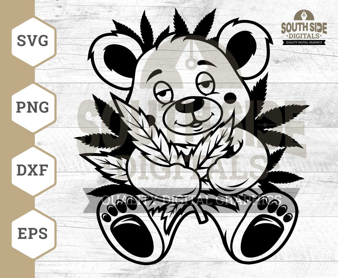 Cannabis Bear SVG File, Smoking Bear Svg, Smoking Bear Svg, Smoking Svg ...