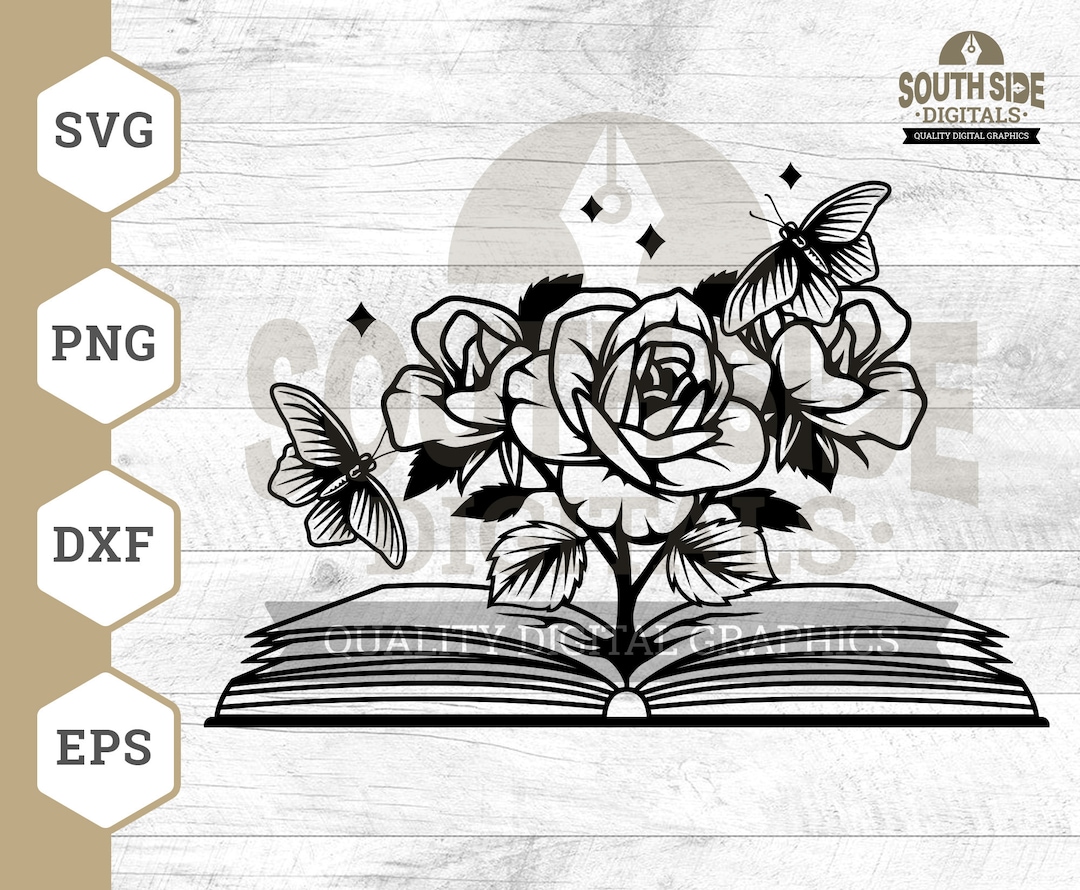 Floral Book Svg, Flower Book Svg, Book of Flower Svg, Flower Svg, Book ...