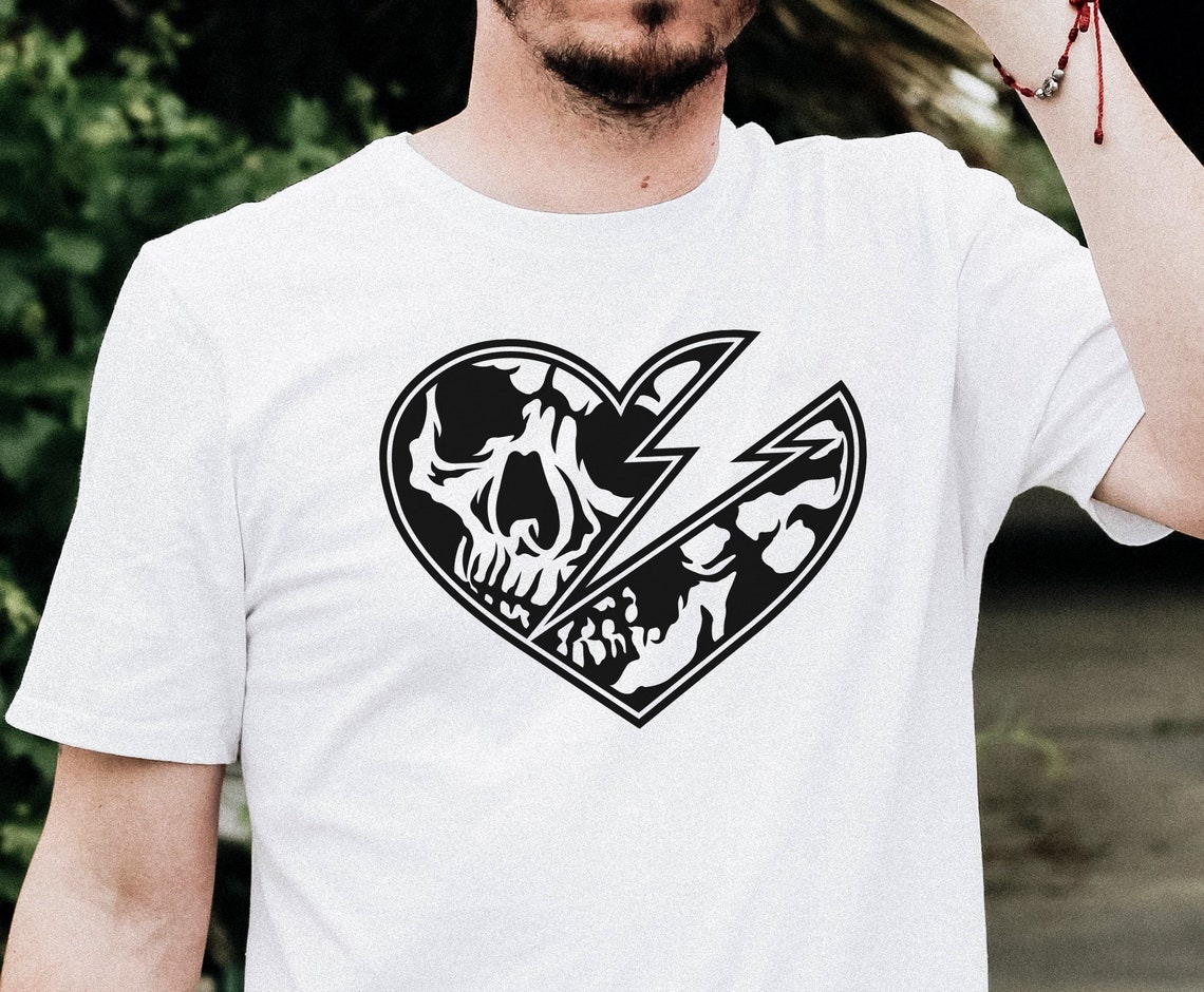 Thunder Heart Skull Svg Skull Heart Svg Thunder Skull Svg - Etsy