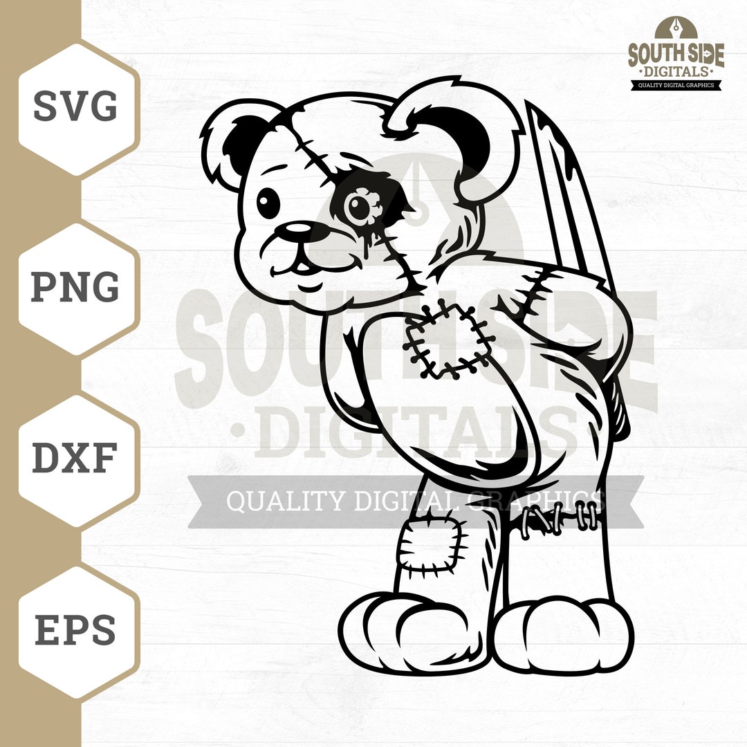 Scary Teddy Svg, Bad Teddy Svg, Angry Teddy Svg, Zombie Teddy Svg ...