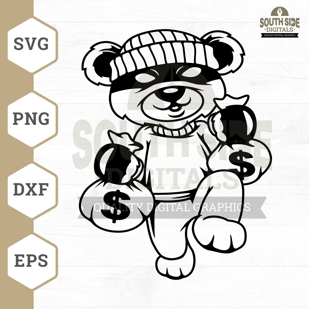 Money Bear Svg, Hustling Bear Svg, Bear Svg, Money Bear Png, Teddy Bear ...