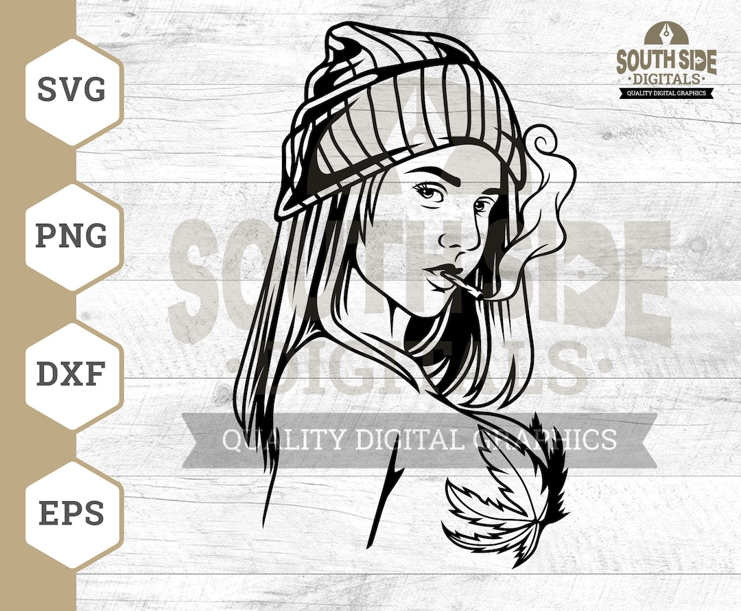 Cute Girl Smoking Joint Svg Girl Smoking Svg High Girl Svg - Etsy