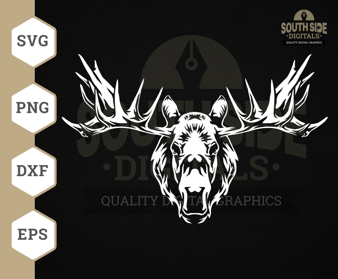 Moose Head Svg, Wild Moose Svg, Moose Hunting Svg, Moose Svg, Moose ...