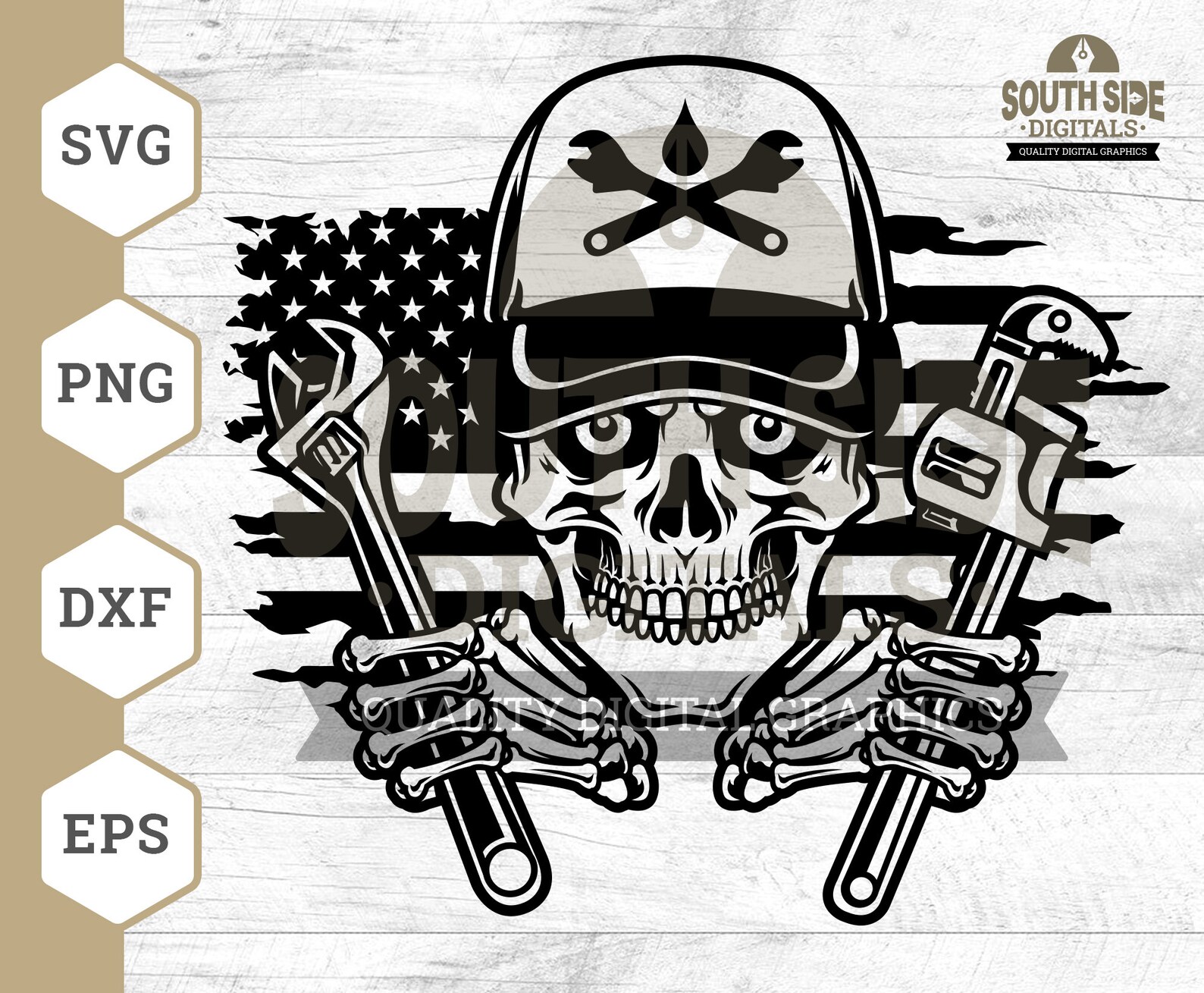 Skull Plumber SVG File Patriotic Skull Plumber Svg Plumber - Etsy