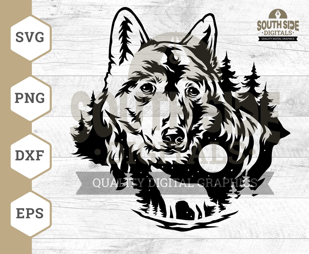 Wolf Howling SVG File, Howling Wolf Svg, Gray Wolf Svg, Mountain Wolf ...