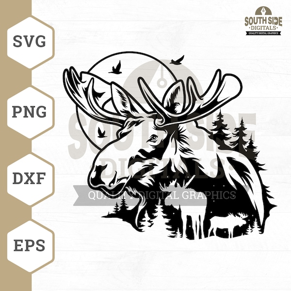 Moose Svg - Etsy