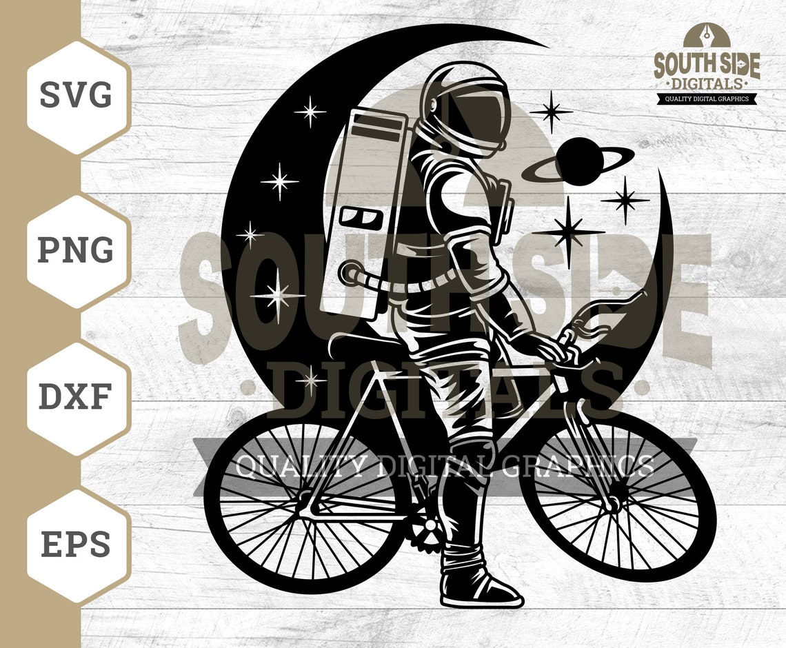 Astronaut Riding Bike Svg Riding Astronaut Svg Space Svg - Etsy
